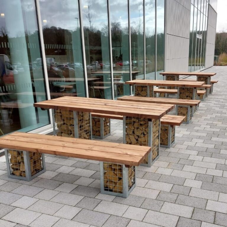 Gabion Rectangular Table | For Pubs, Hotels & Holiday Parks
