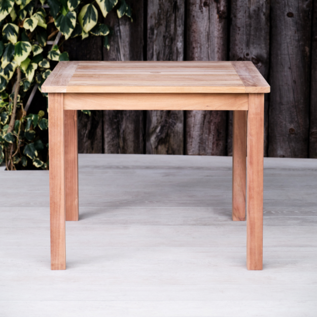 Outdoor Square Teak Table and 4 Chairs - Woodberry