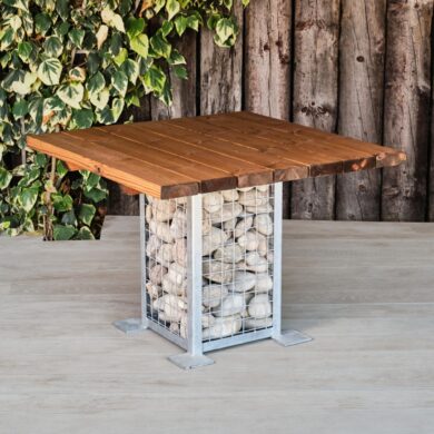 Gabion Square Table & Stools Set | For Hospitality Venues