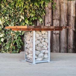Gabion Square Table Softwood Top | For Pubs, Hotels & Universities