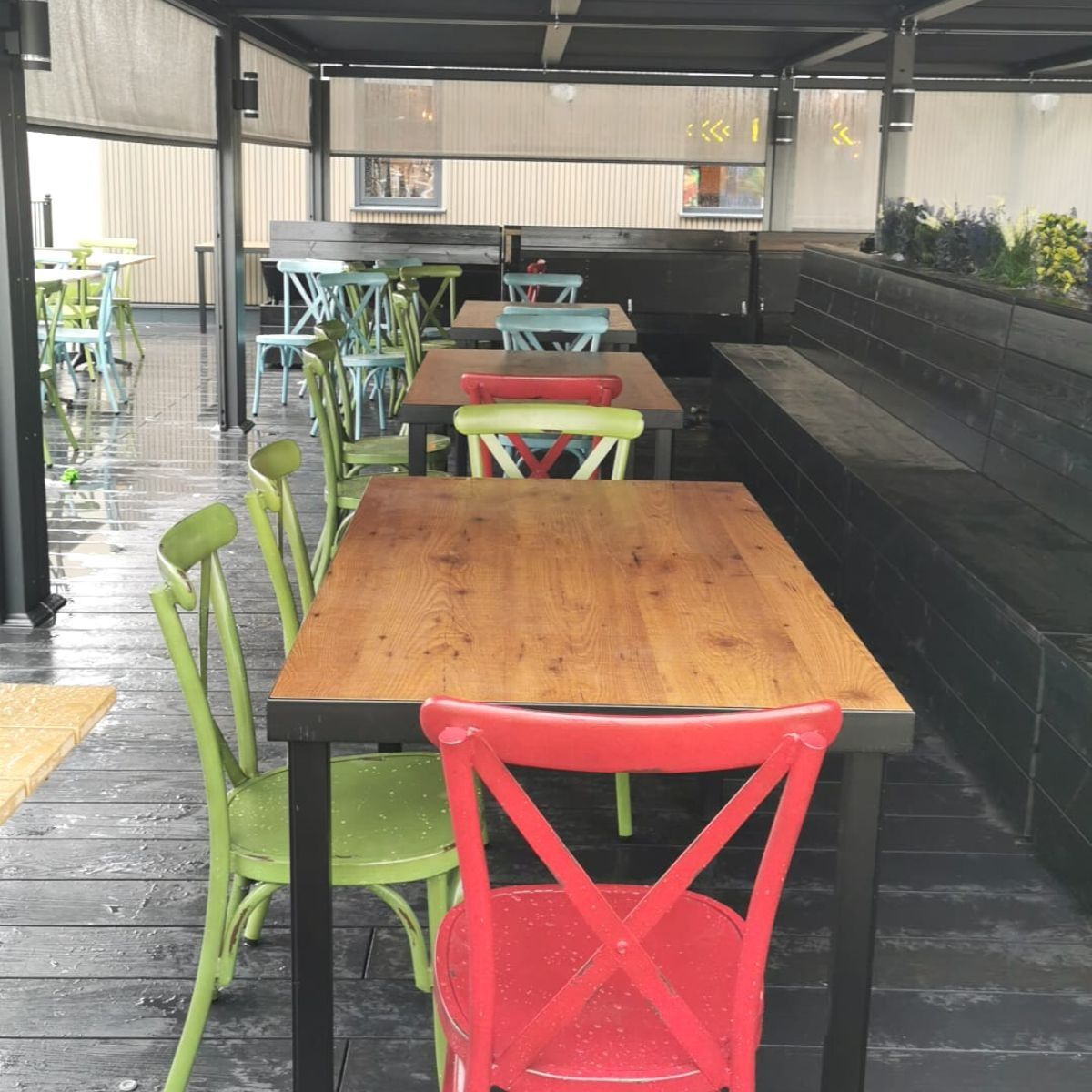 Rectangular Table Black & Wood Effect - Camden Range - Woodberry