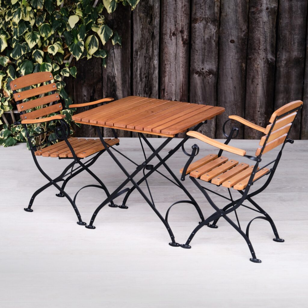 Hardwood Folding Outdoor Table and 2 Chairs - Florence Range - Woodberry