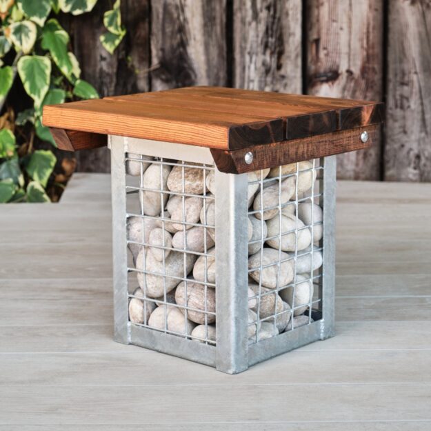 Gabion Square Table & Stools Set | For Hospitality Venues