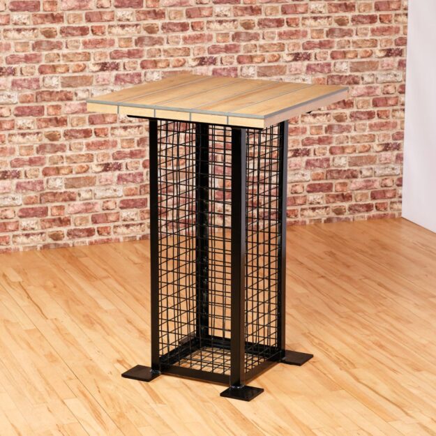 Wood Effect Bar Table - Gabion Range - Woodberry