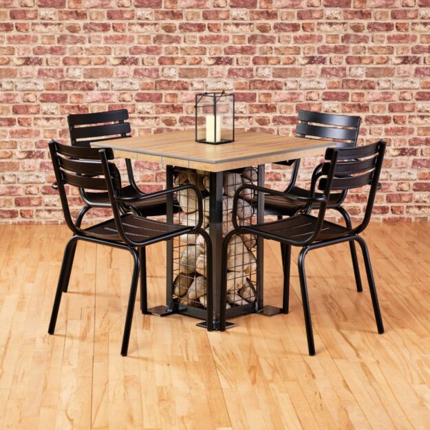 Square Dining Table - Gabion Range - Woodberry