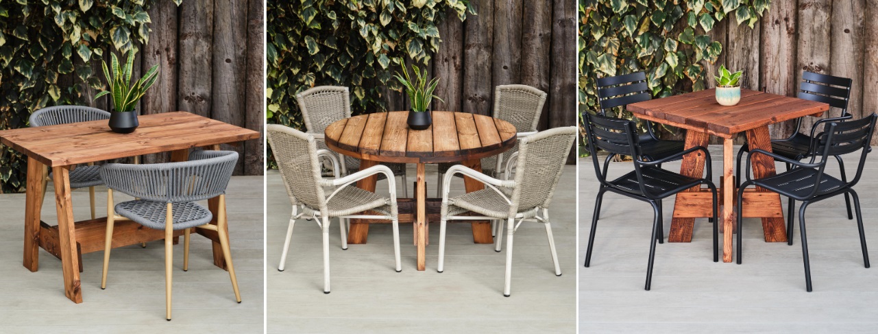 Chunky Wooden Outdoor Dining Tables - Stirling Range - Woodberry