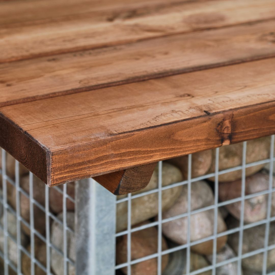 Gabion Range Rectangular Poseur Table - Woodberry