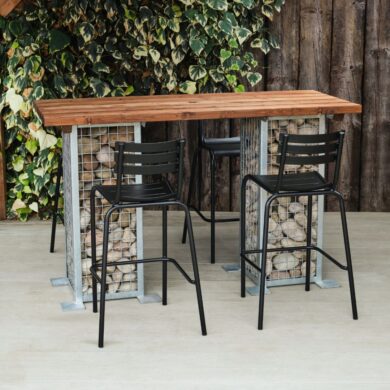 Gabion Range Rectangular Poseur Table - Woodberry