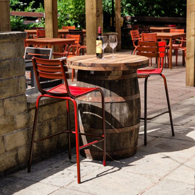 x3 Outdoor Barrel Poseur Table with Top - Woodberry