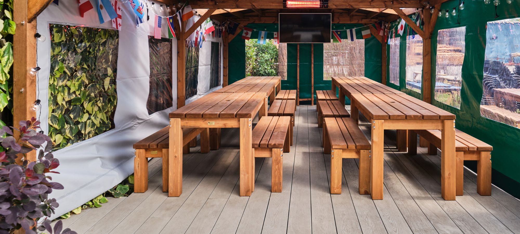 Outdoor Dining Benches - Woodberry