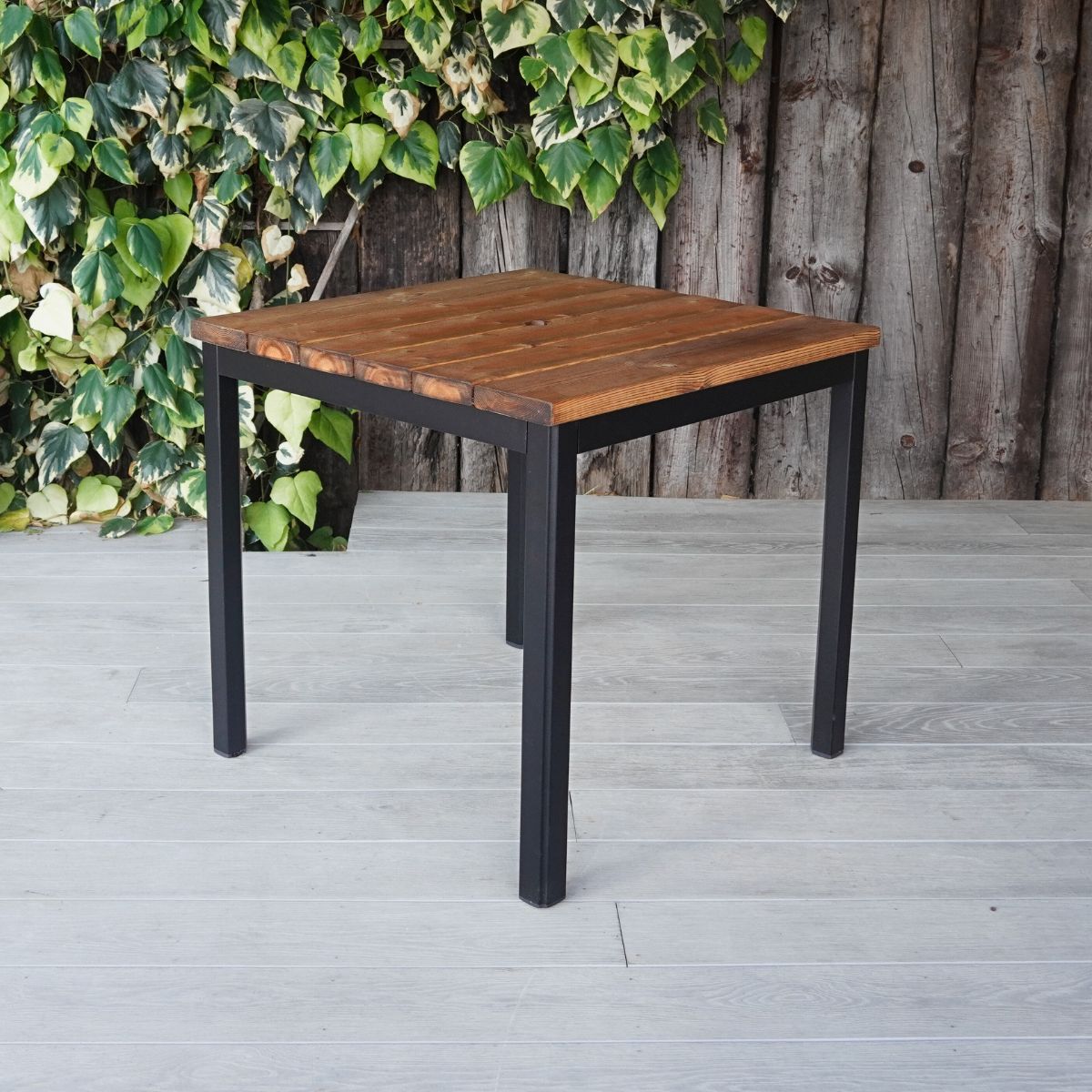 Chunky Wooden Dining Table with Metal Frame - Woodberry